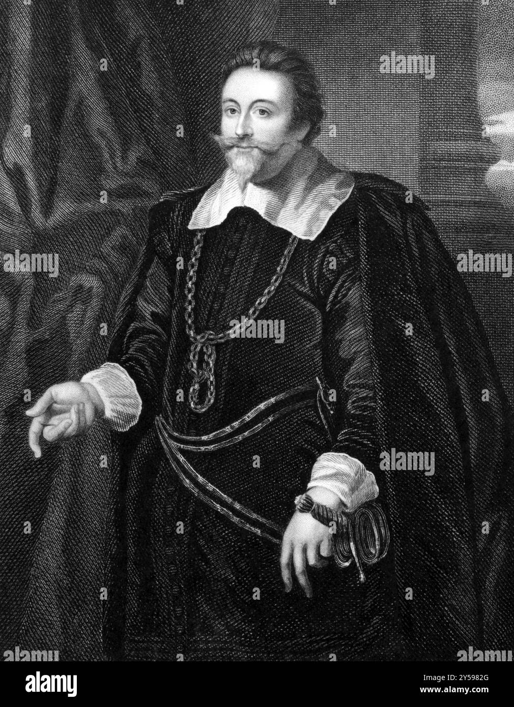 Francis Cottington, 1st Baron Cottington (1579-1652) on engraving from ...