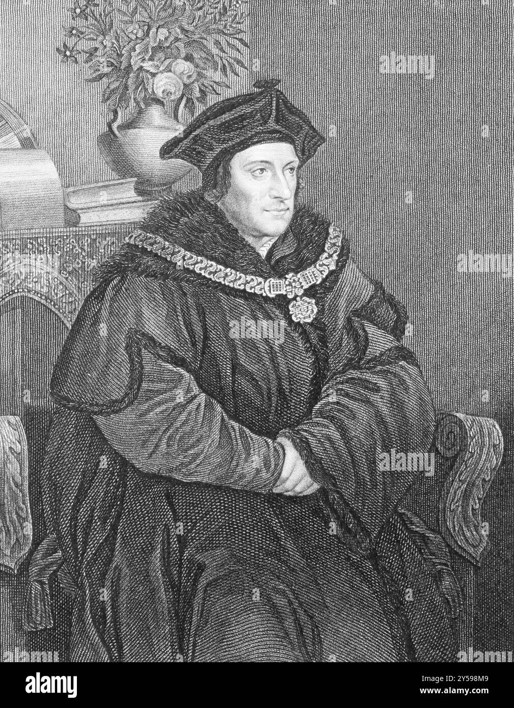 Thomas More (1478-1535) on engraving from the 1800s. English lawyer ...