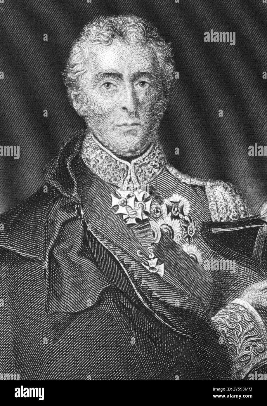 Arthur Wellesley, 1st Duke of Wellington (1769-1852) on engraving from ...