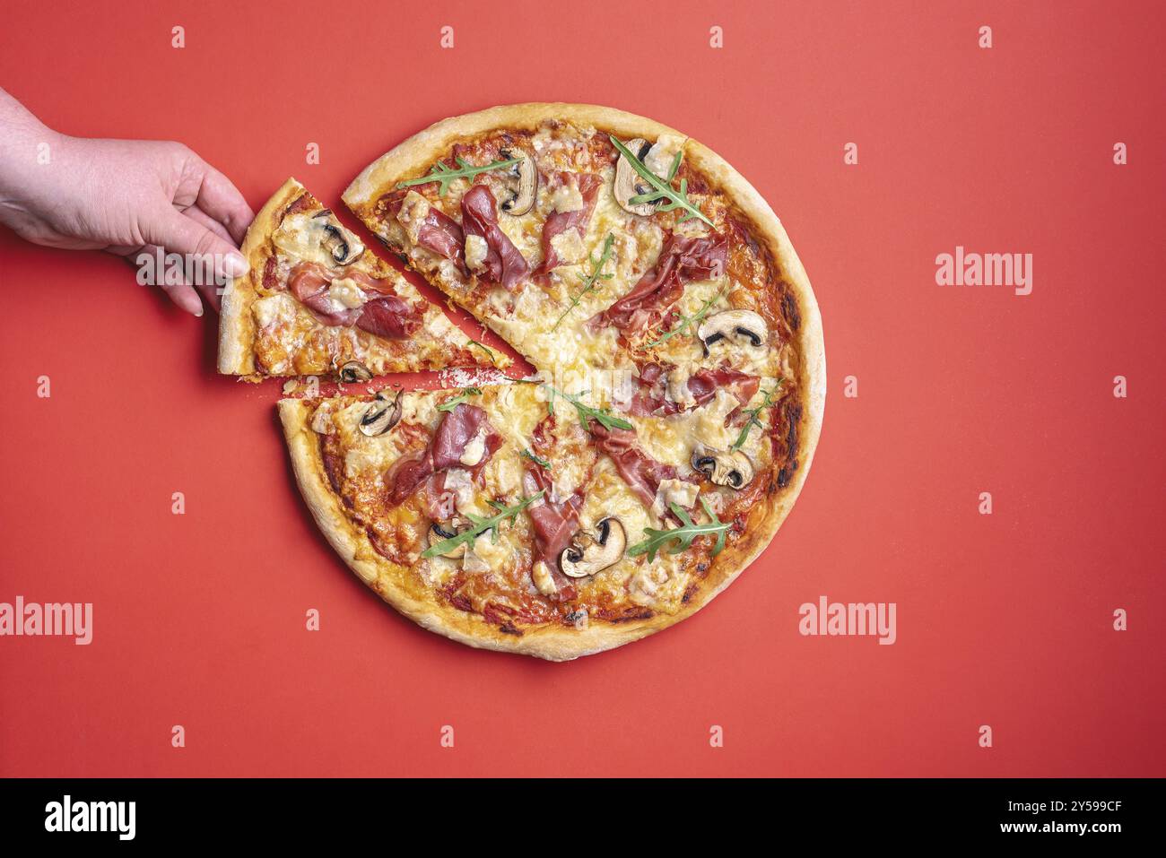 Young womans hands pizza hi-res stock photography and images - Alamy