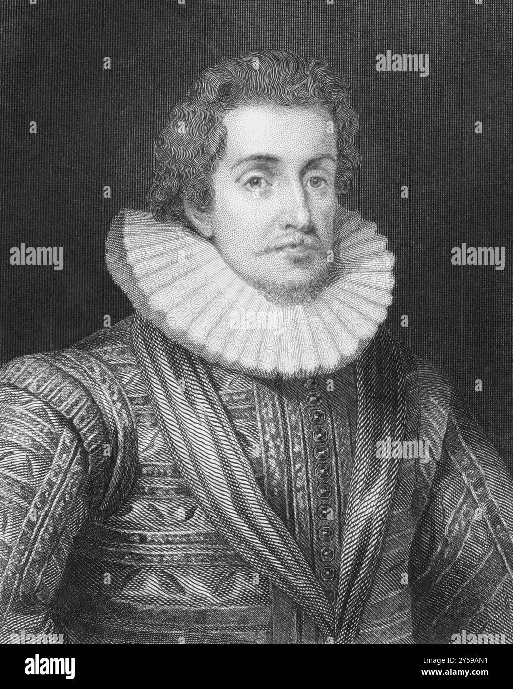 James I (1566-1625) on engraving from the 1800s. King of Scots as James ...