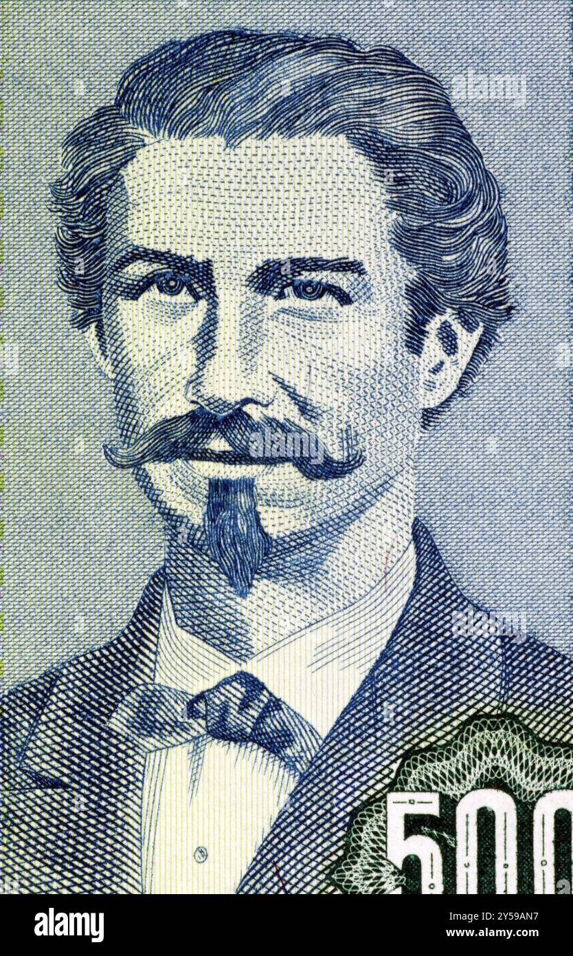 Eduardo Abaroa (1838-1879) on 500 Pesos Bolivianos 1981 Banknote from ...