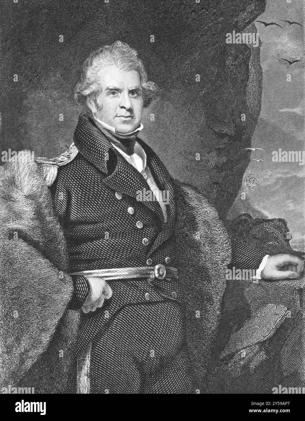 John Ross (1777-1856) on engraving from the 1800s. Scottish rear ...