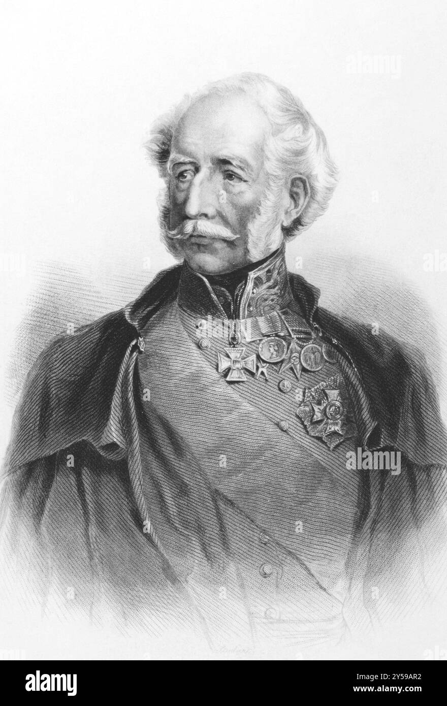 Hugh Gough, 1st Viscount Gough (1779-1869) on engraving from the 1800s ...