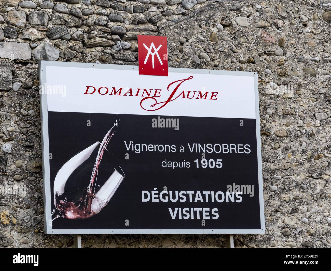 Domaine Jaume, Welcome Sign, Rhone Valley, France, Europe Stock Photo ...