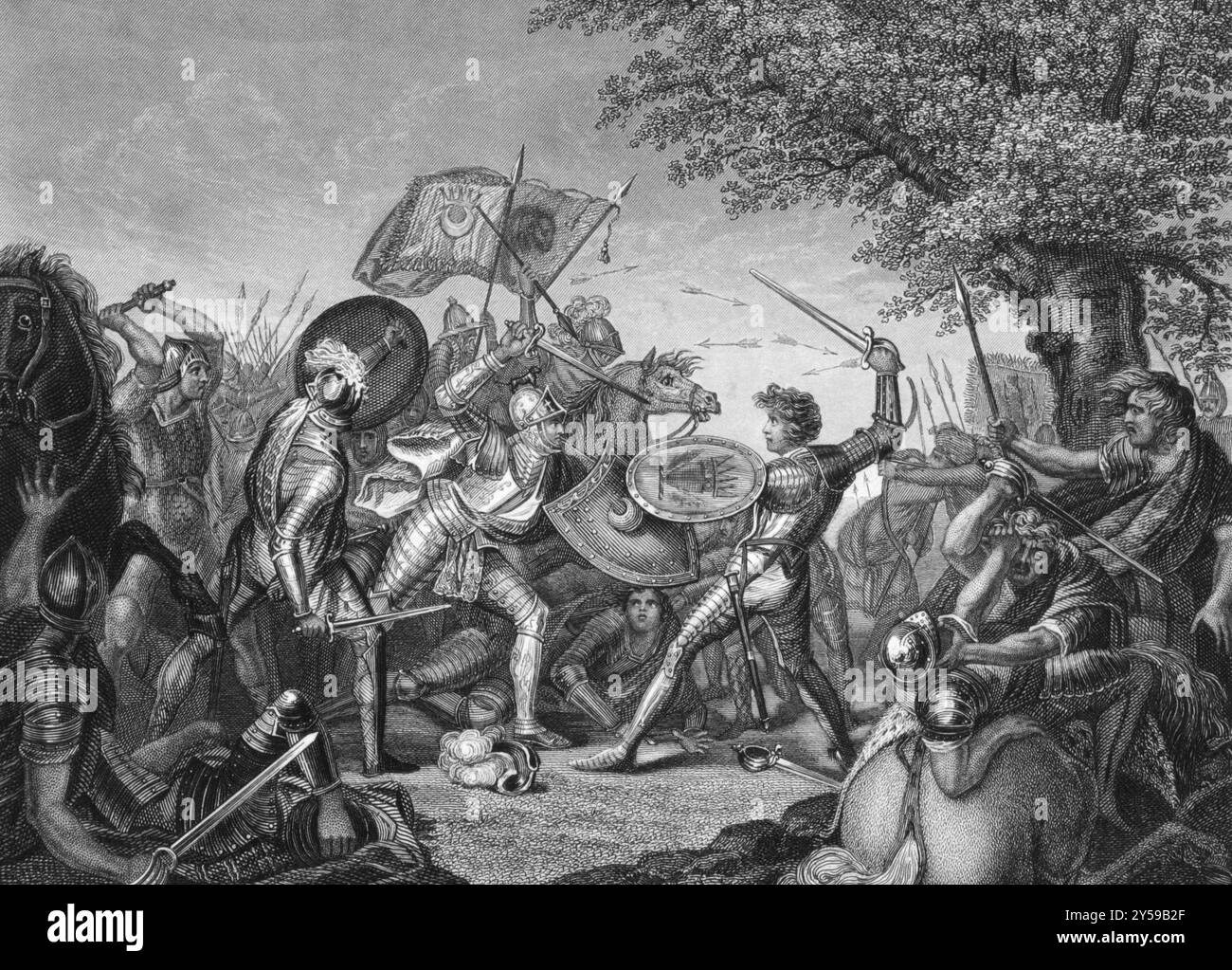 Scottish battles paintings Black and White Stock Photos & Images - Alamy