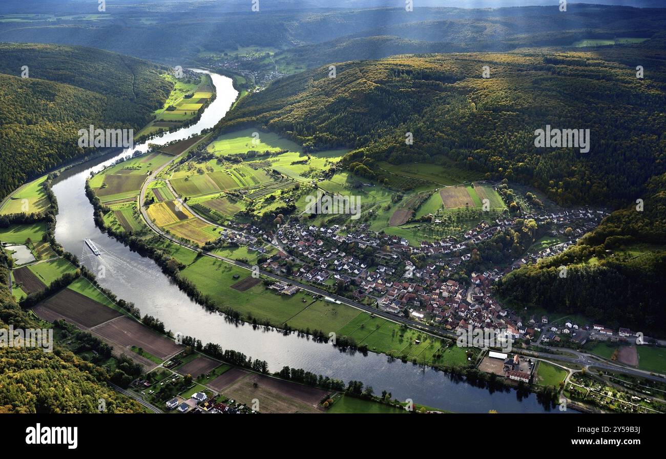 Aerial view of Rodenbach, a district of Lohr am Main Stock Photo - Alamy