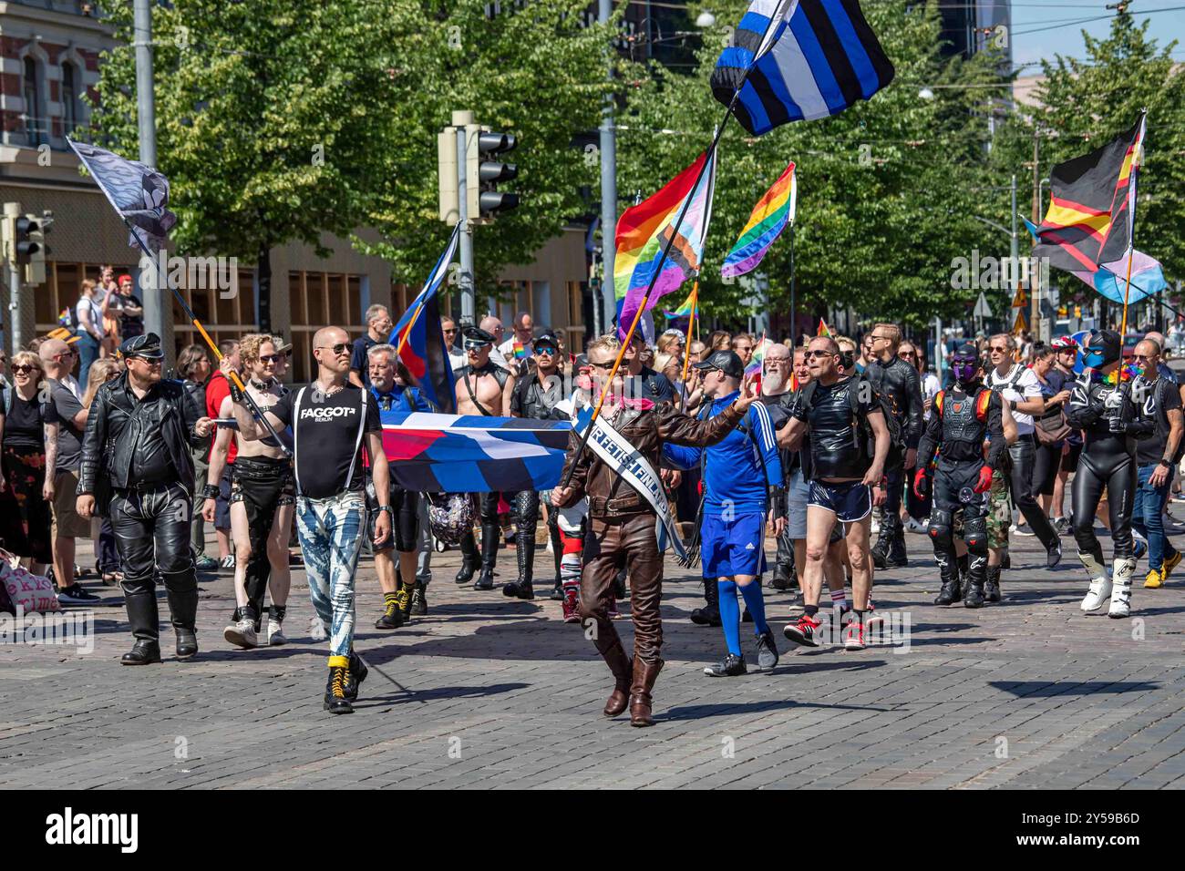 MSC Finland or Tom's Club marching with a leather pride flag at ...