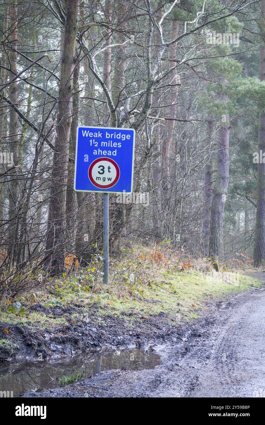 British Road Signs, Weak Bridge Stock Photo - Alamy