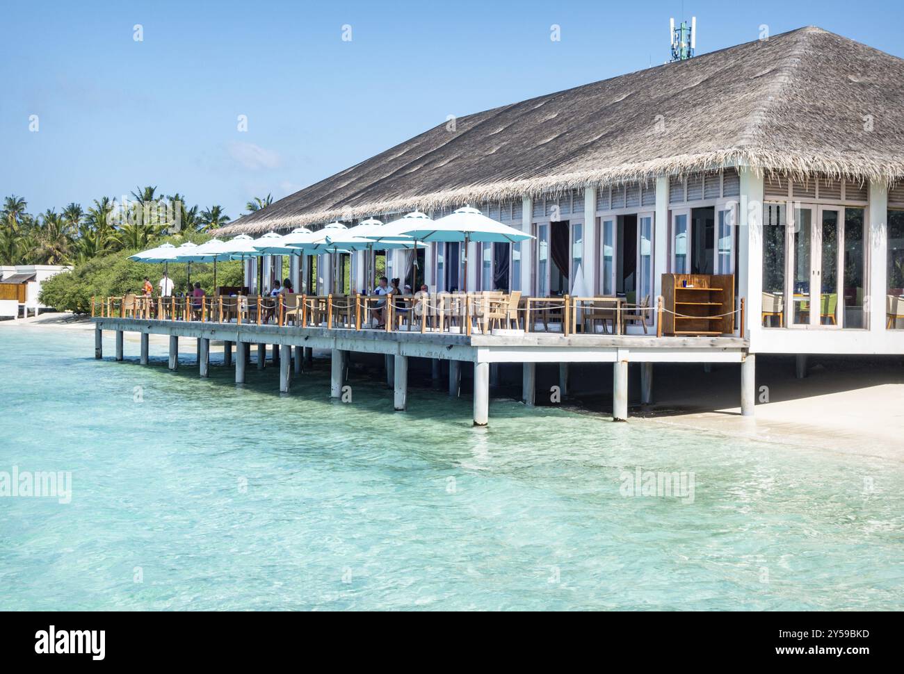 Restaurant, Helengeli Island, Maldives, Asia Stock Photo - Alamy
