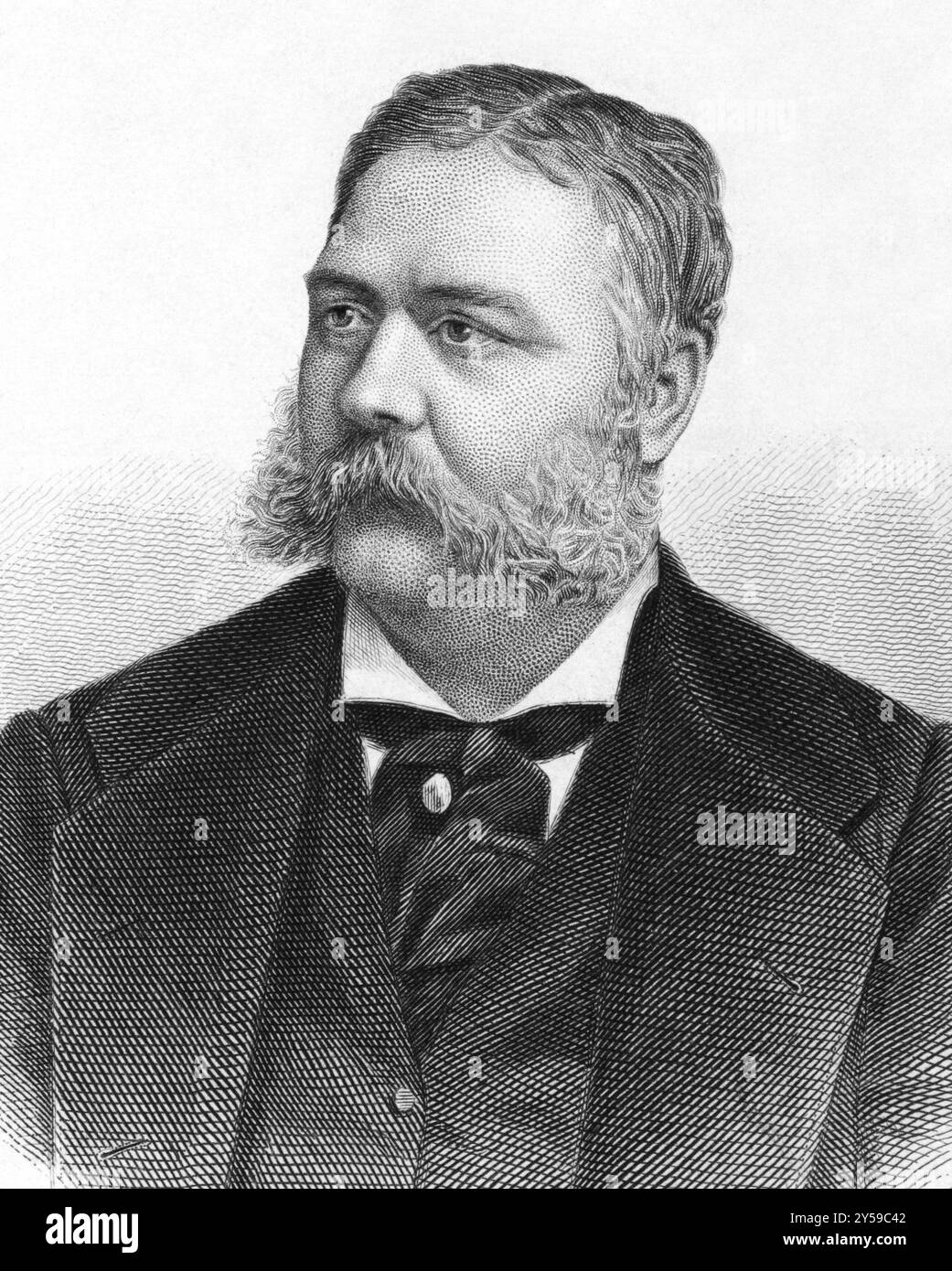Chester Alan Arthur (1829-1886) on engraving from 1883. 21st President ...