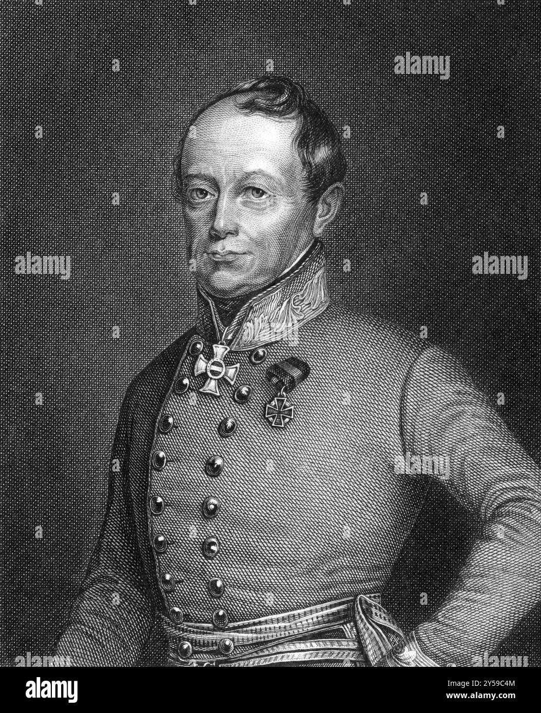 Joseph Radetzky von Radetz (1766-1858) on engraving from 1859. Czech ...