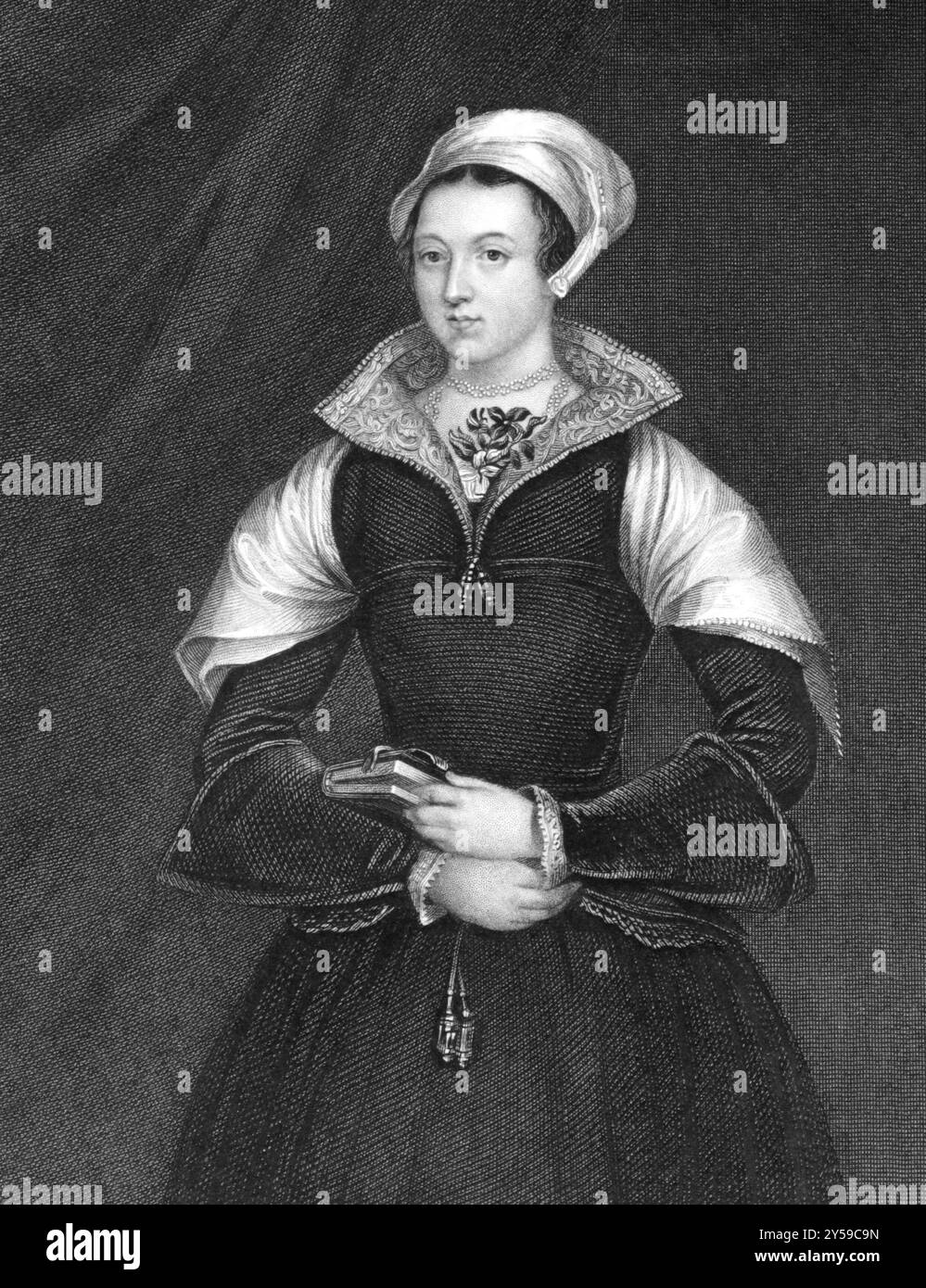 Lady Jane Grey (1536/1537-1554) on engraving from 1838. Also known as ...