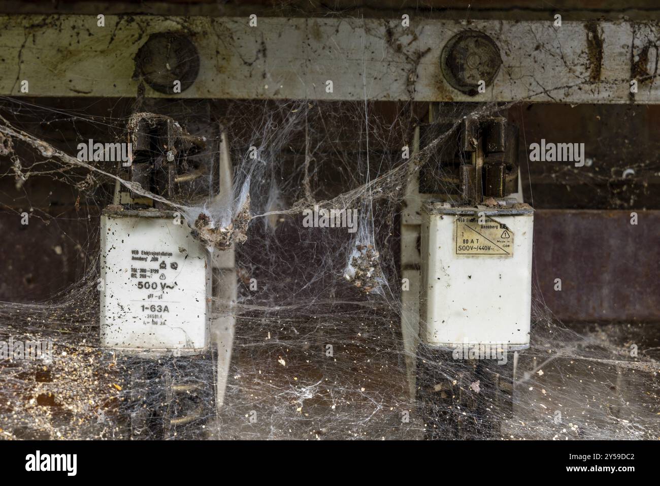 Old masonry power distribution board Energy grid Stock Photo - Alamy