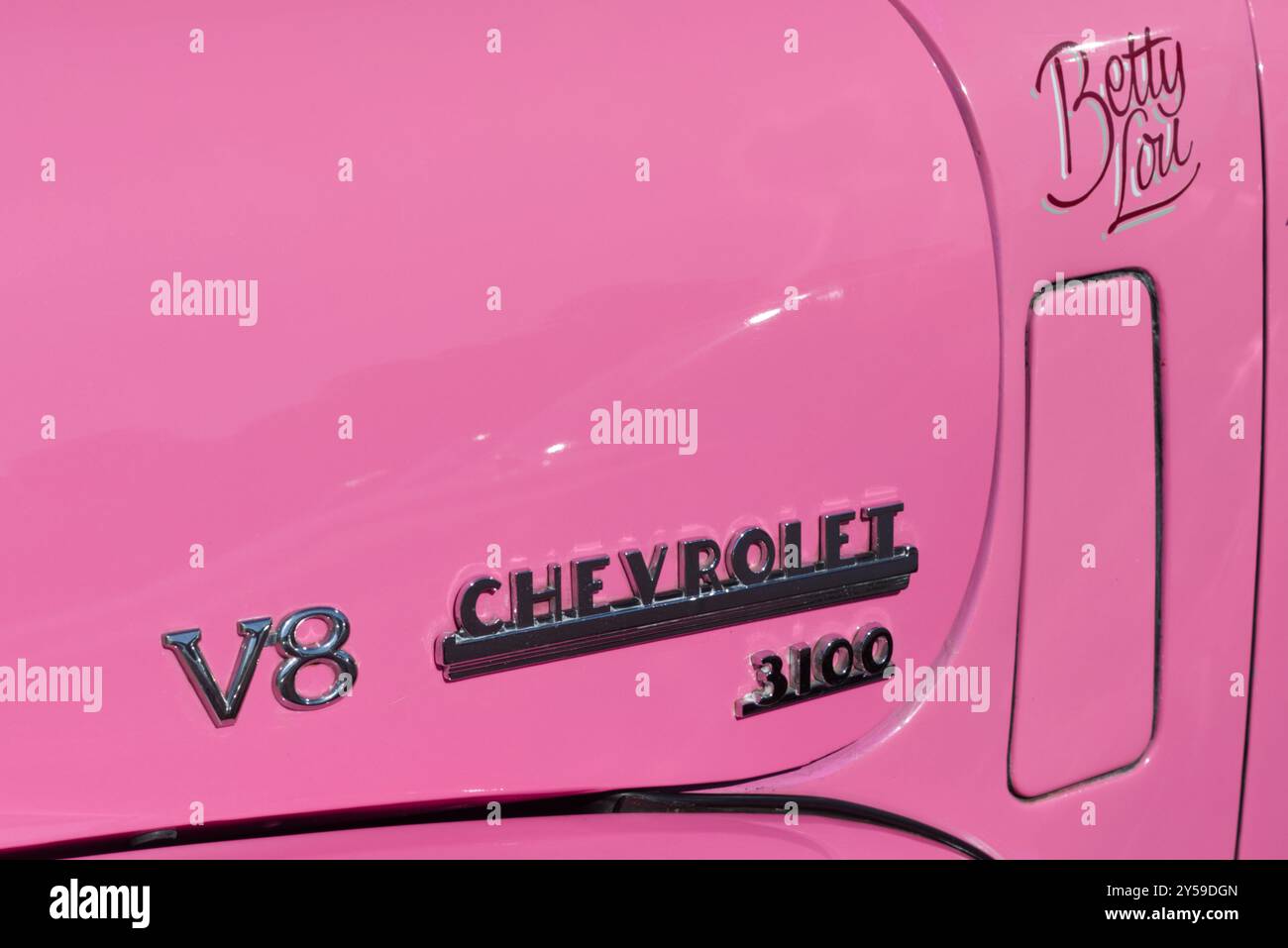 Pink V8 Chevrolet 3100, Decals the Cruisers rock n roll memories Stock ...