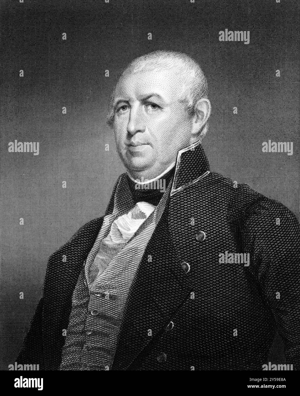 Isaac Shelby (1750-1826) on engraving from 1834. 1st and 5th Governor ...
