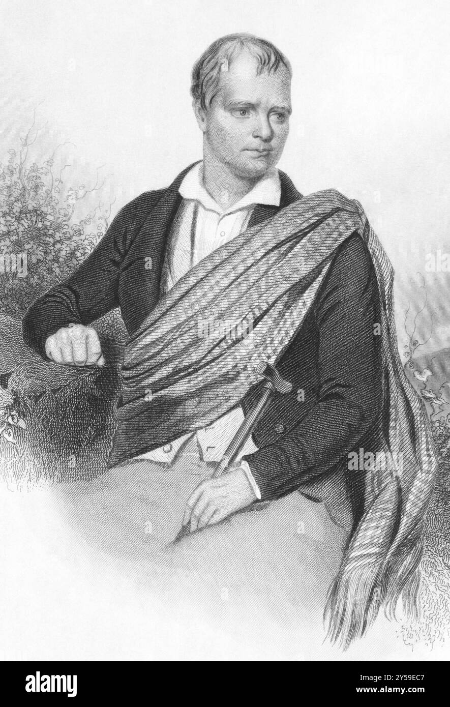 Walter Scott (1771-1832) on engraving from the 1800s. Scottish ...