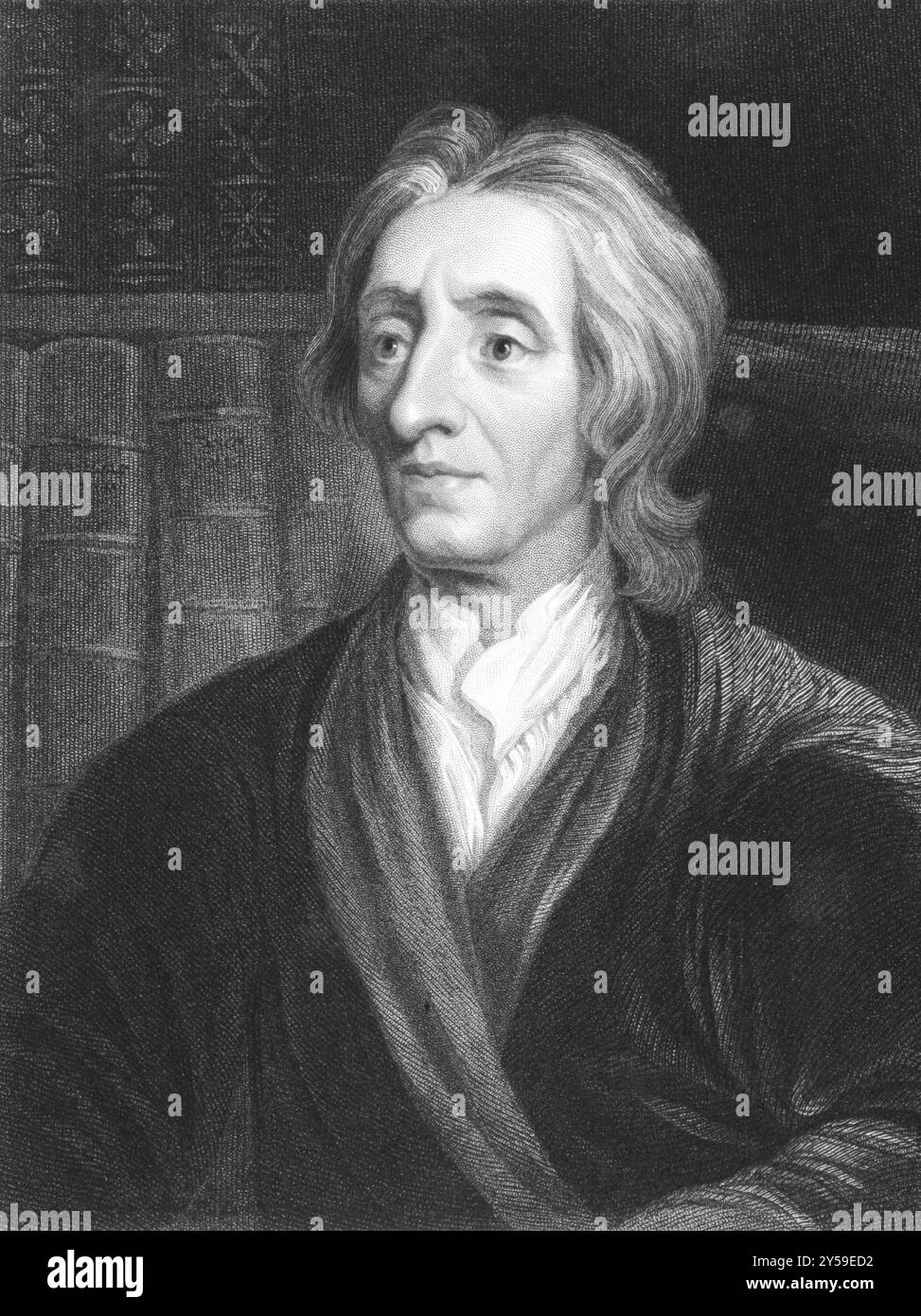 John Locke (1632-1704) on engraving from the 1800s. English philosopher and physician, one of ...
