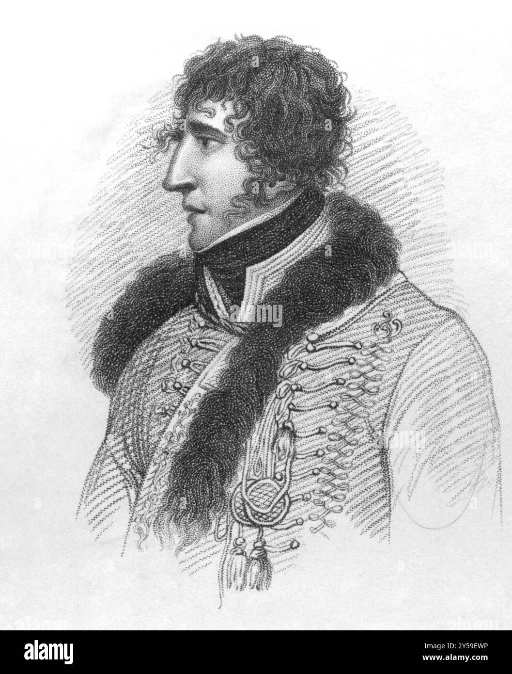 General Duroc (1772-1813) on engraving from the 1800s. French general ...