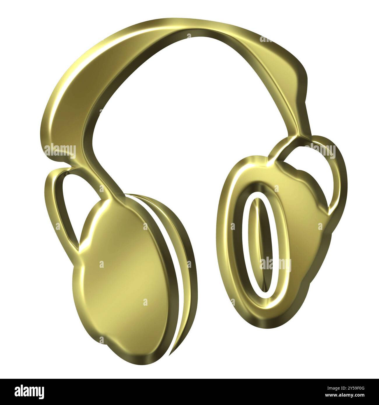3d golden headphones isolated in white Stock Photo - Alamy