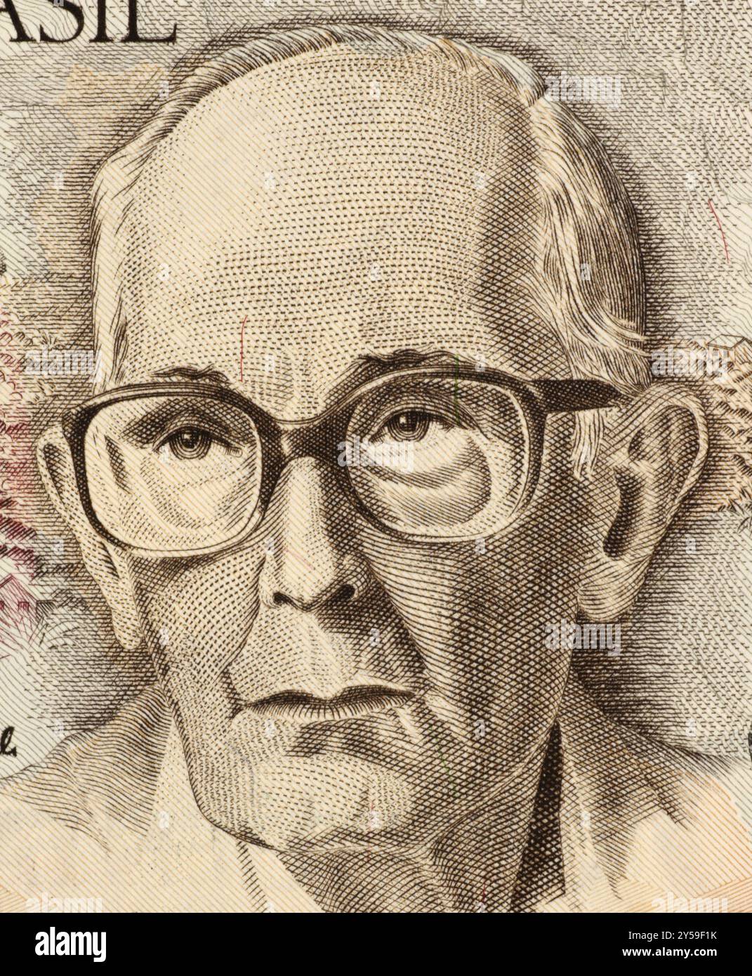 Drummond de Andrade on 50 Cruzados Novos 1989 Banknote from Brazil ...