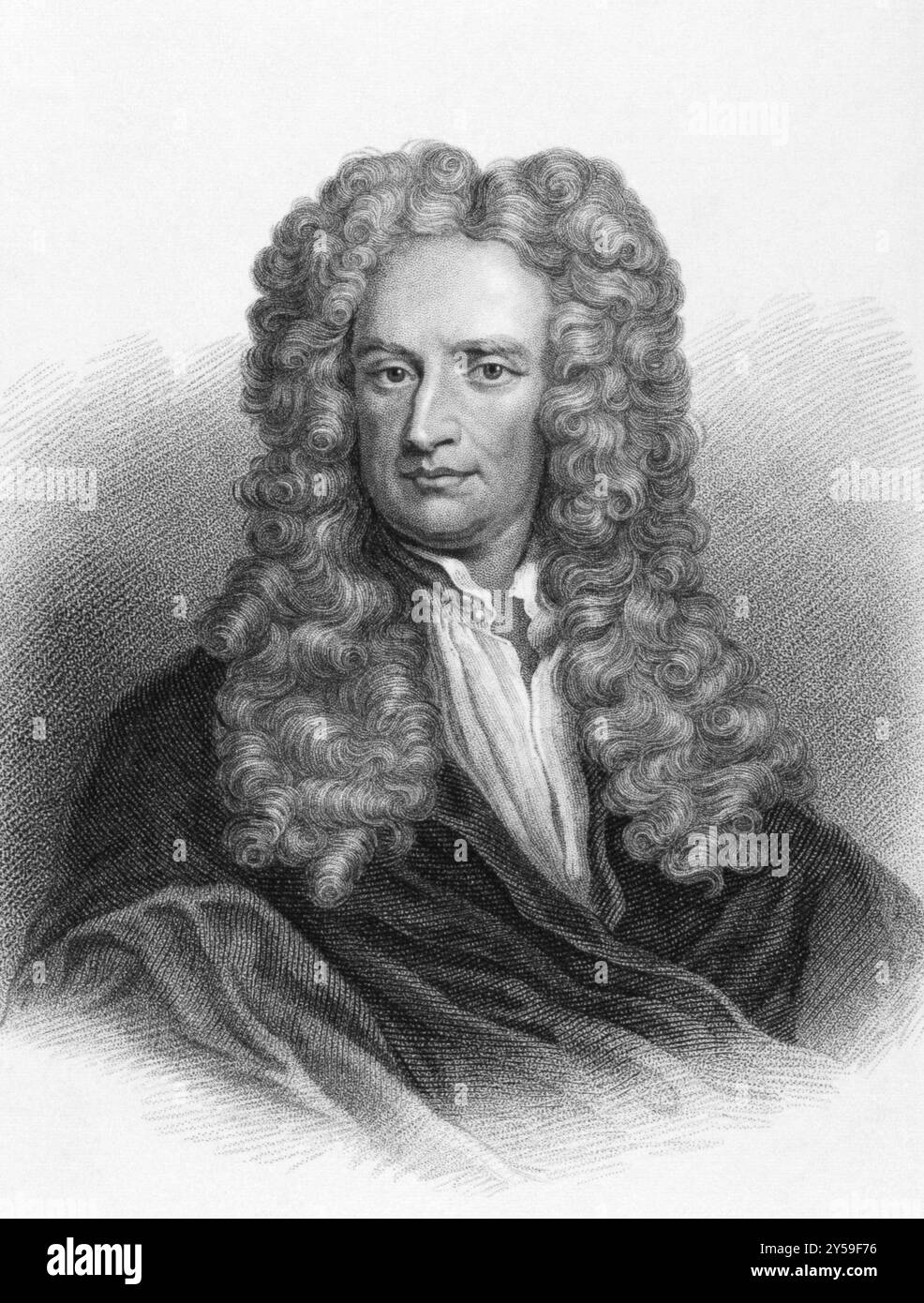 Isaac Newton (1643-1727) on engraving from the 1800s. One of the most ...