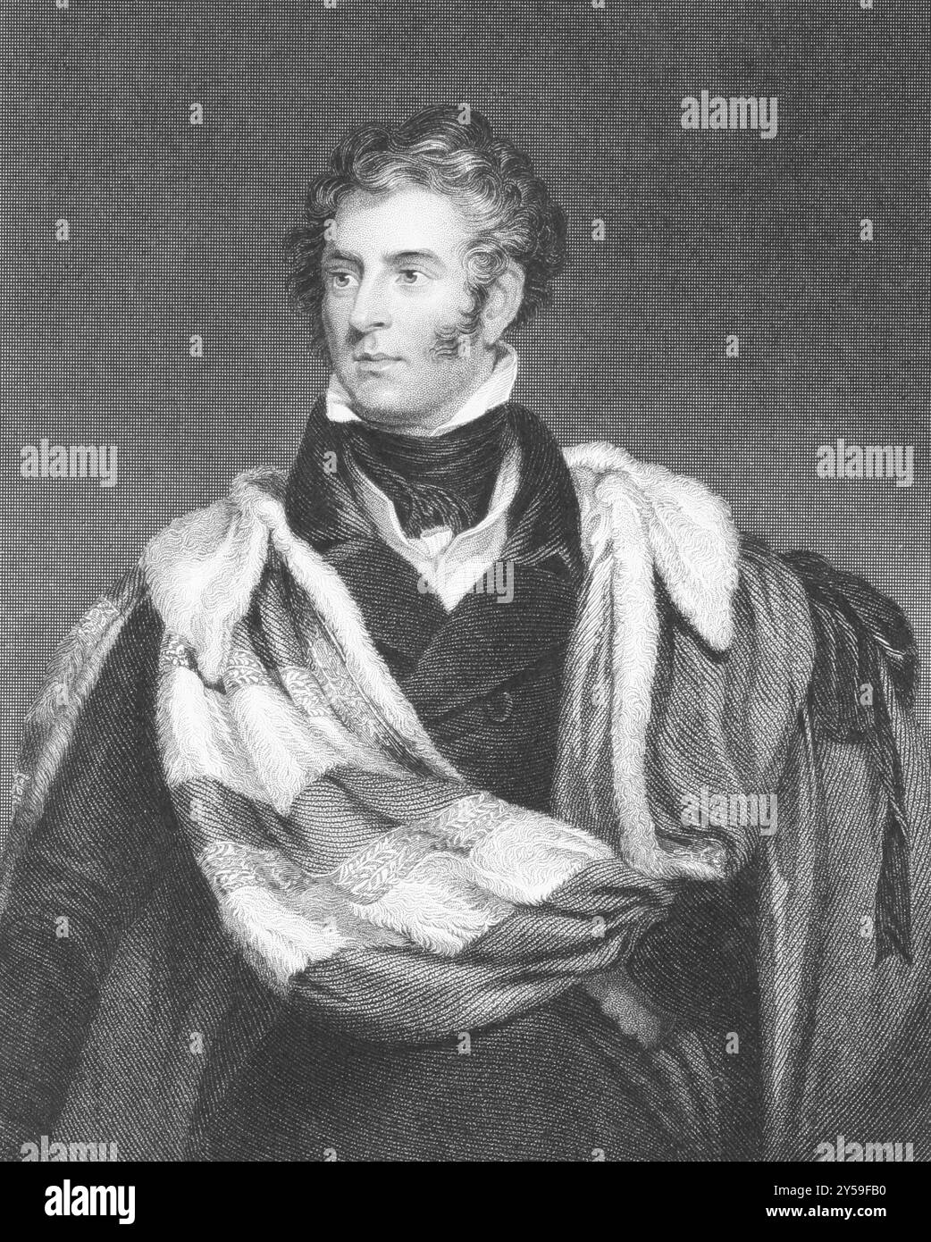 Thomas Philip de Grey, 2nd Earl de Grey (1781-1859) on engraving from ...