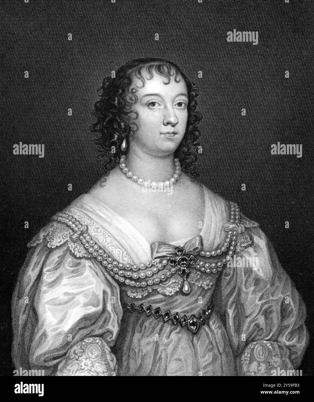 Charlotte Stanley, Countess of Derby (1599-1664) on engraving from 1827 ...