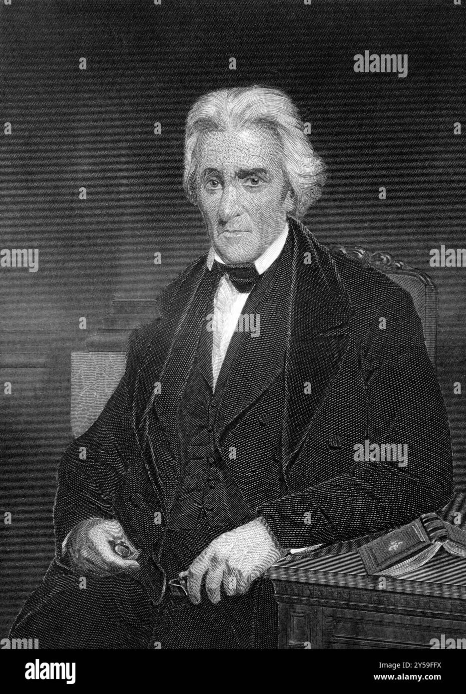 Andrew Jackson (1767-1845) on engraving from 1873. 7th President of the ...