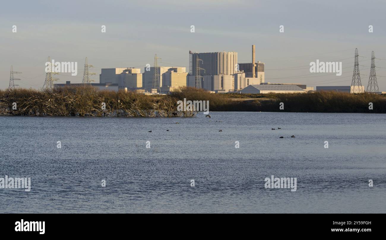 Dungeness Nuclear Power Station from RSPB Reserve, Kent, England ...