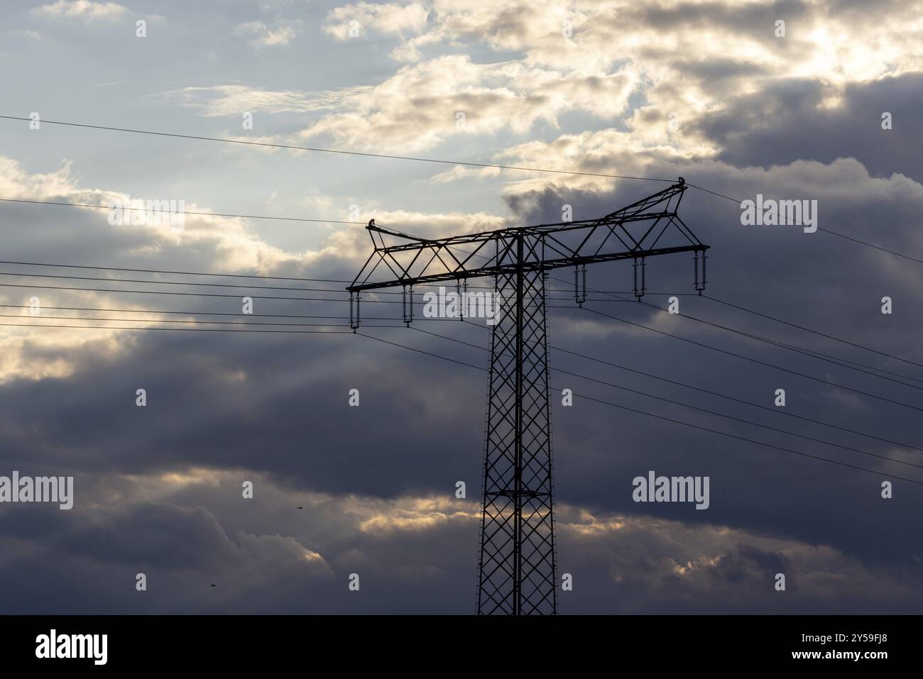 Overhead high-voltage line Stock Photo - Alamy