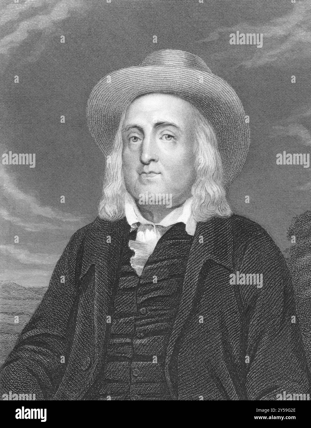 Jeremy Bentham (1748-1832) on engraving from the 1800s. English ...