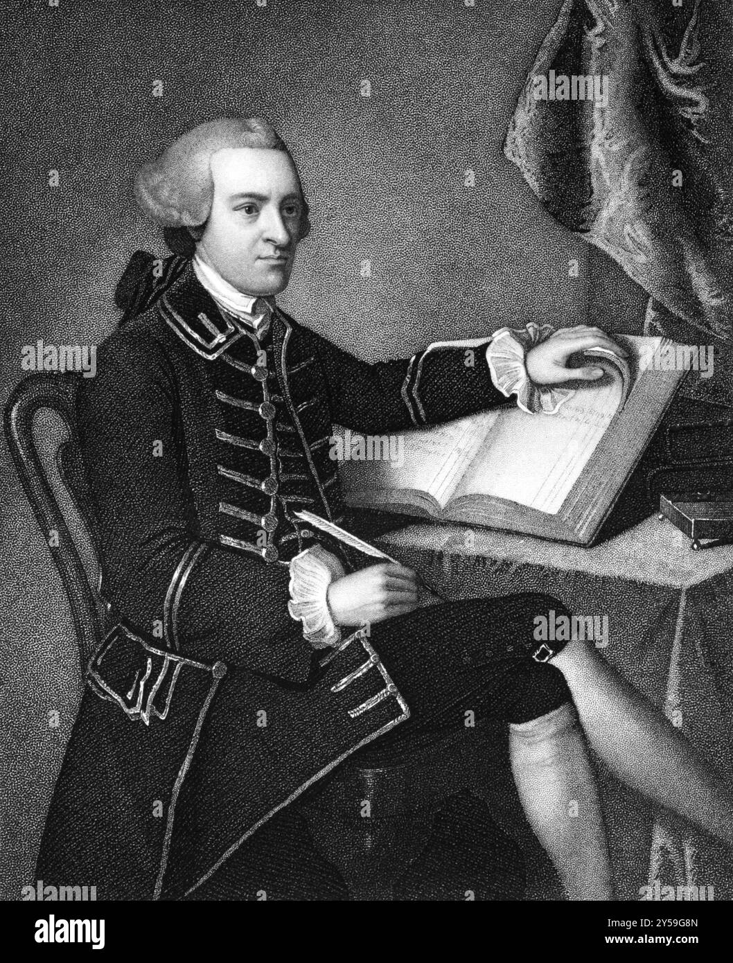 John Hancock (1737-1793) on engraving from 1835. Merchant, smuggler ...
