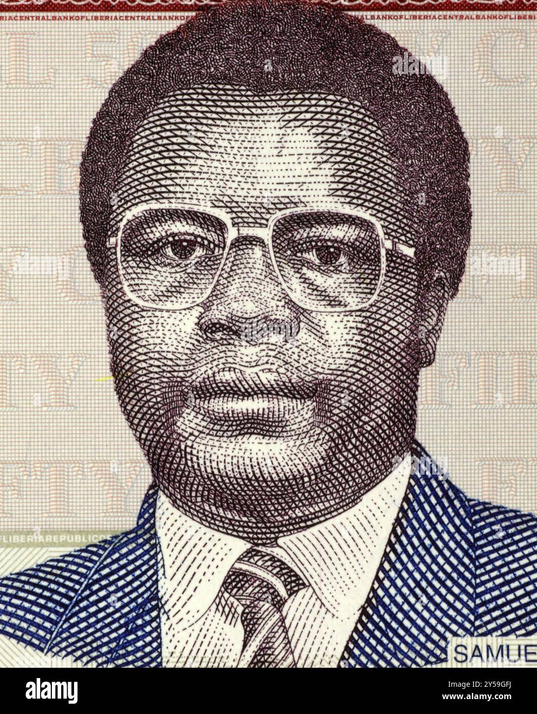 Samuel Doe (1951-1990) on 50 Dollars 2009 Banknote from Liberia. 21st ...