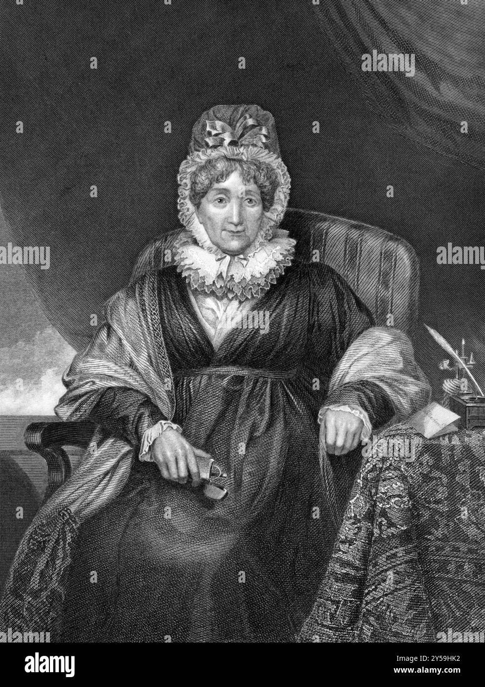 Hannah More (1745-1833) on engraving from 1873. English religious ...