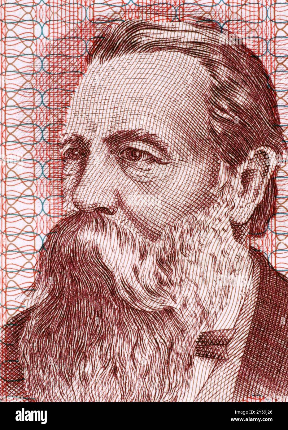 Friedrich Engels (1820-1895) on 50 Marks 1951 Banknote from East ...