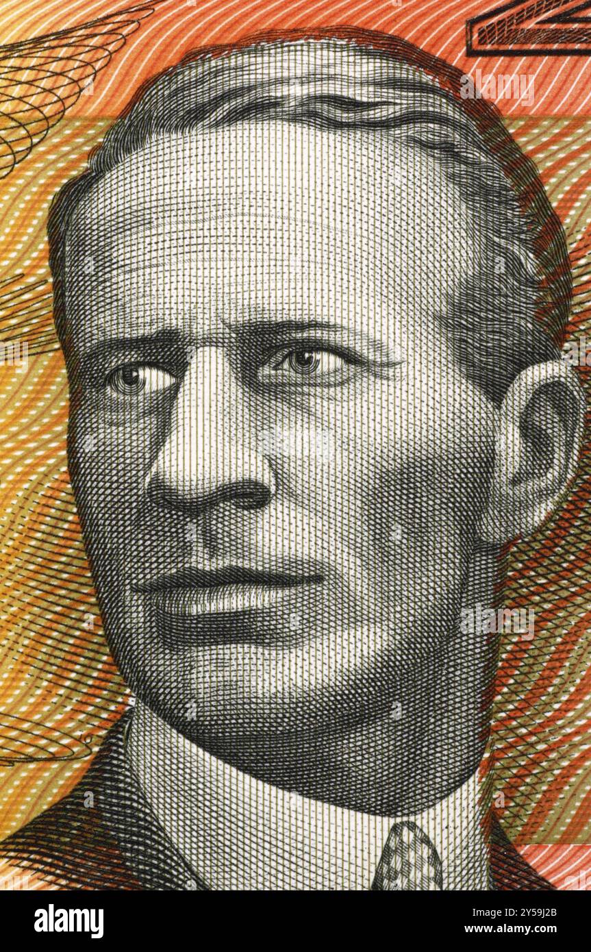 Charles Kingsford Smith (1897-1935) on 20 Dollars 1974 banknote from ...