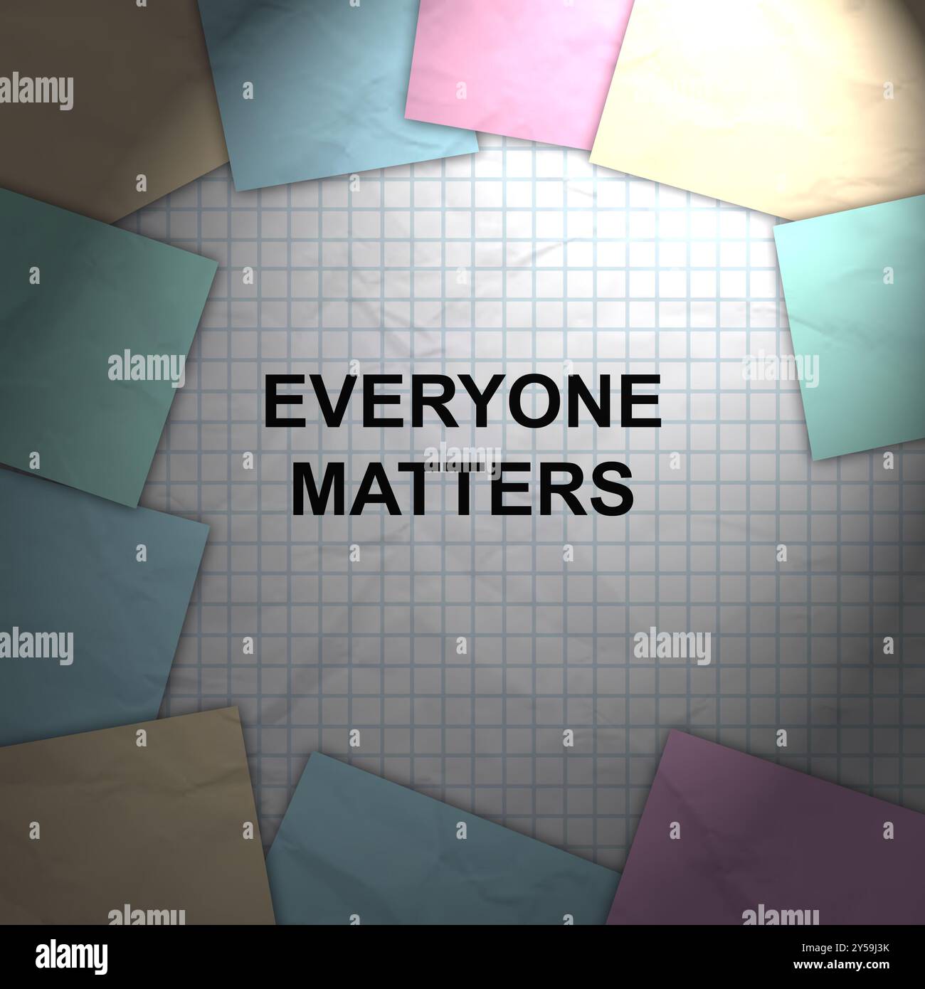 Everyone matters words written on ripped paper piece with background ... Everyone matters words written on ripped paper piece with background ...