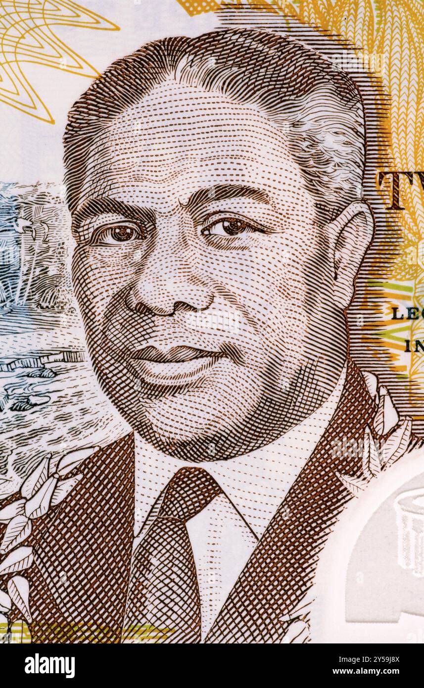 Malietoa Tanumafili II (1913-2007) on 2 Lua Tala 2003 Banknote from ...