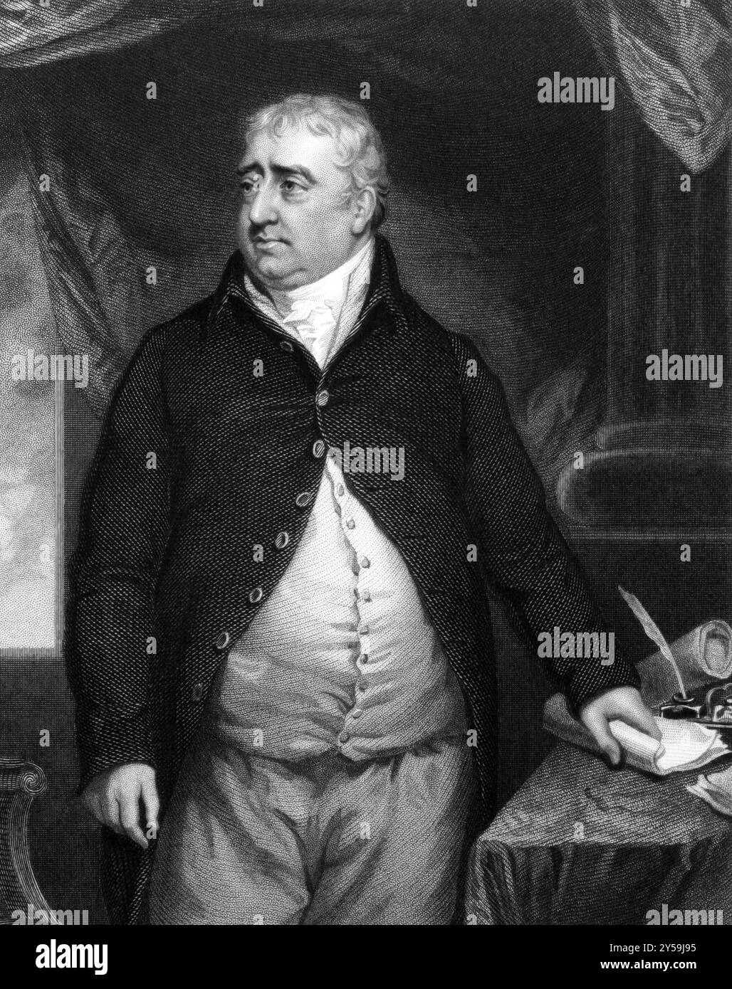 Charles James Fox (1749-1806) on engraving from 1834. British Whig ...