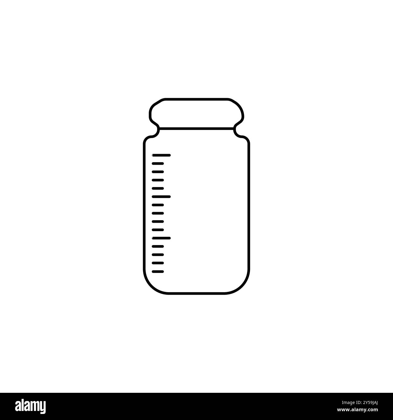 Measuring cup simple outline icon. Glass jar vector. Jar for spices ...