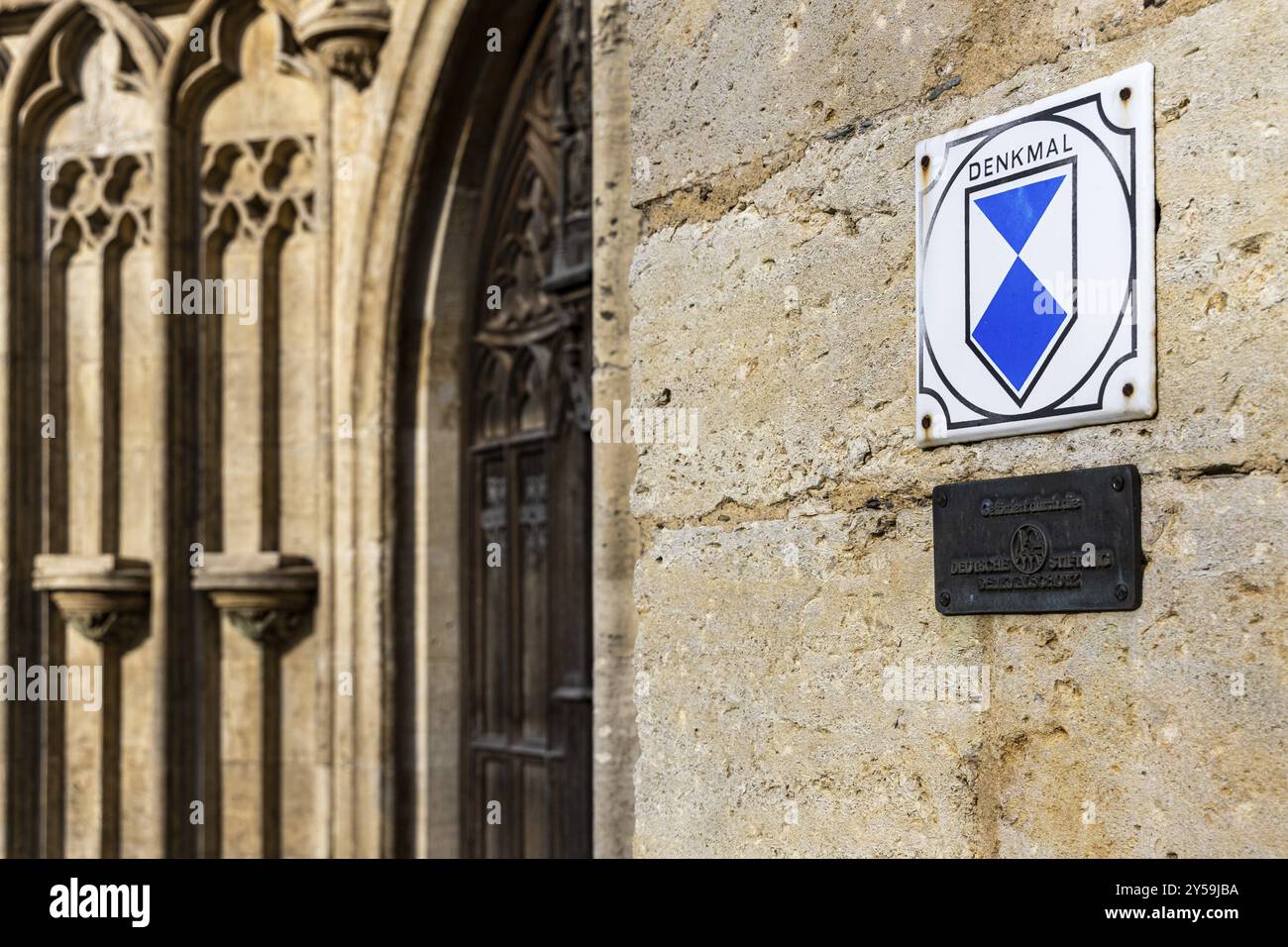 Plaque labelling monument protection Stock Photo - Alamy
