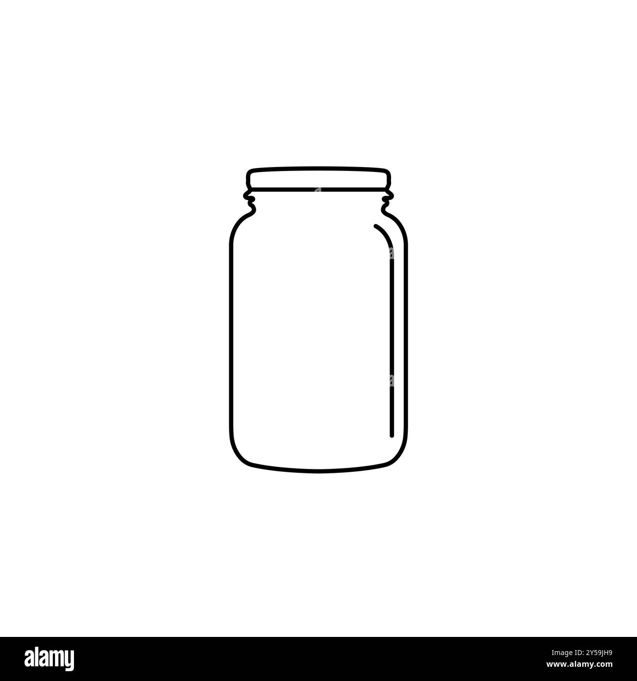 Measuring cup simple outline icon. Glass jar vector. Jar for spices ...