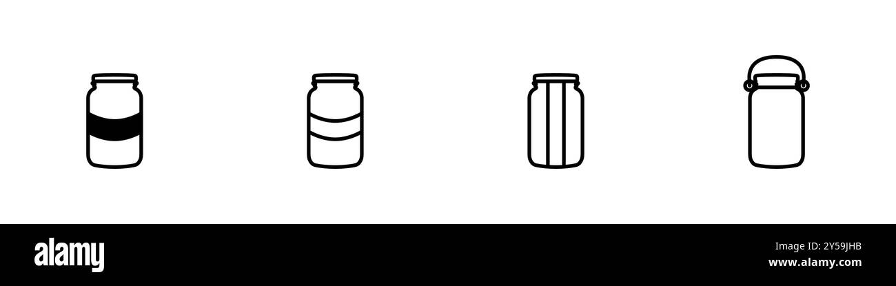 Measuring cup simple outline icon. Glass jar vector. Jar for spices ...