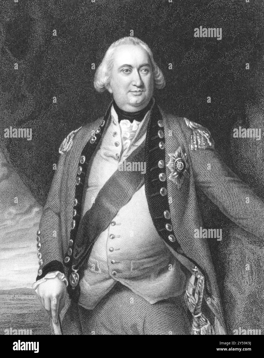 Charles Cornwallis, 1st Marquess Cornwallis (1738-1805) on engraving ...