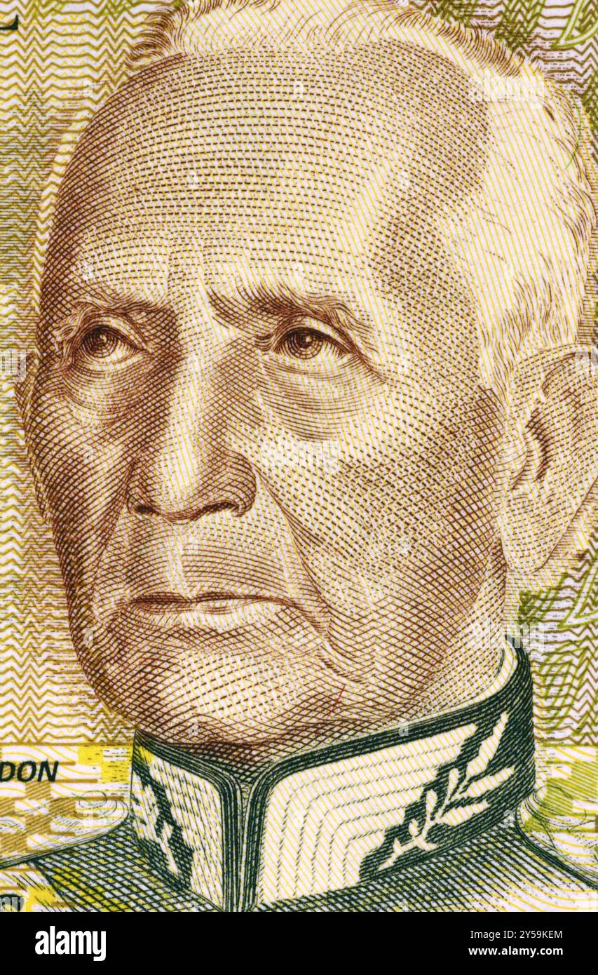 Candido Rondon (1865-1958) on 1000 Cruzeiros 1990 Banknote from Brazil ...