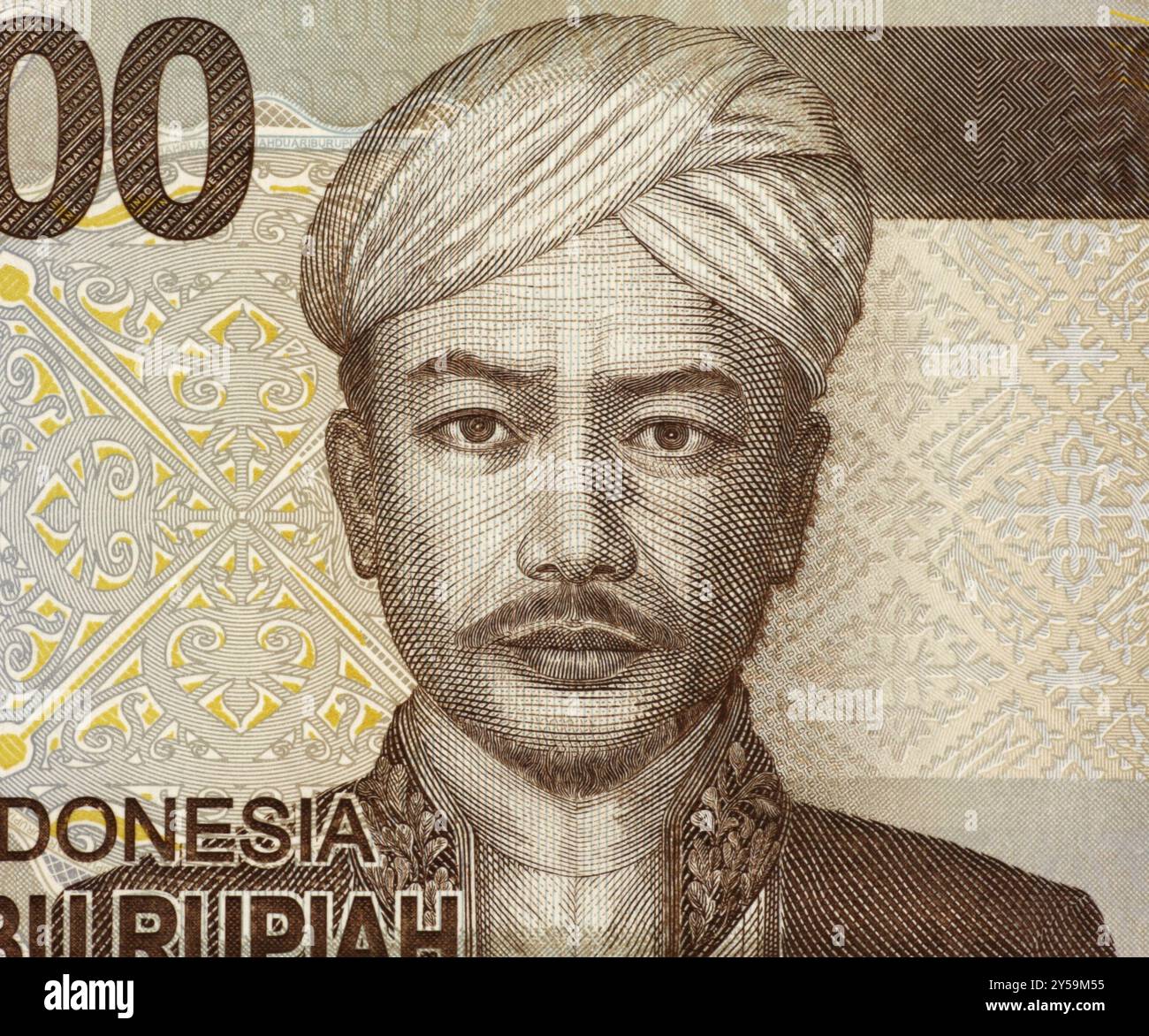 Pangeran Antasari (1797 or 1809, 1862) on 2000 Rupiah 2009 Banknote ...