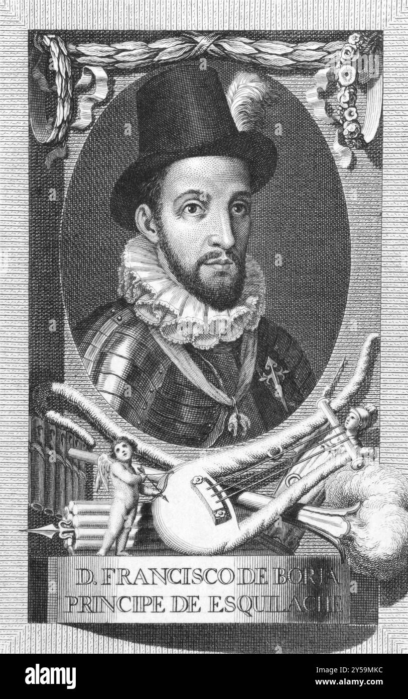 Francisco de Boria (1510-1572) on engraving from the 1800s. Spanish ...
