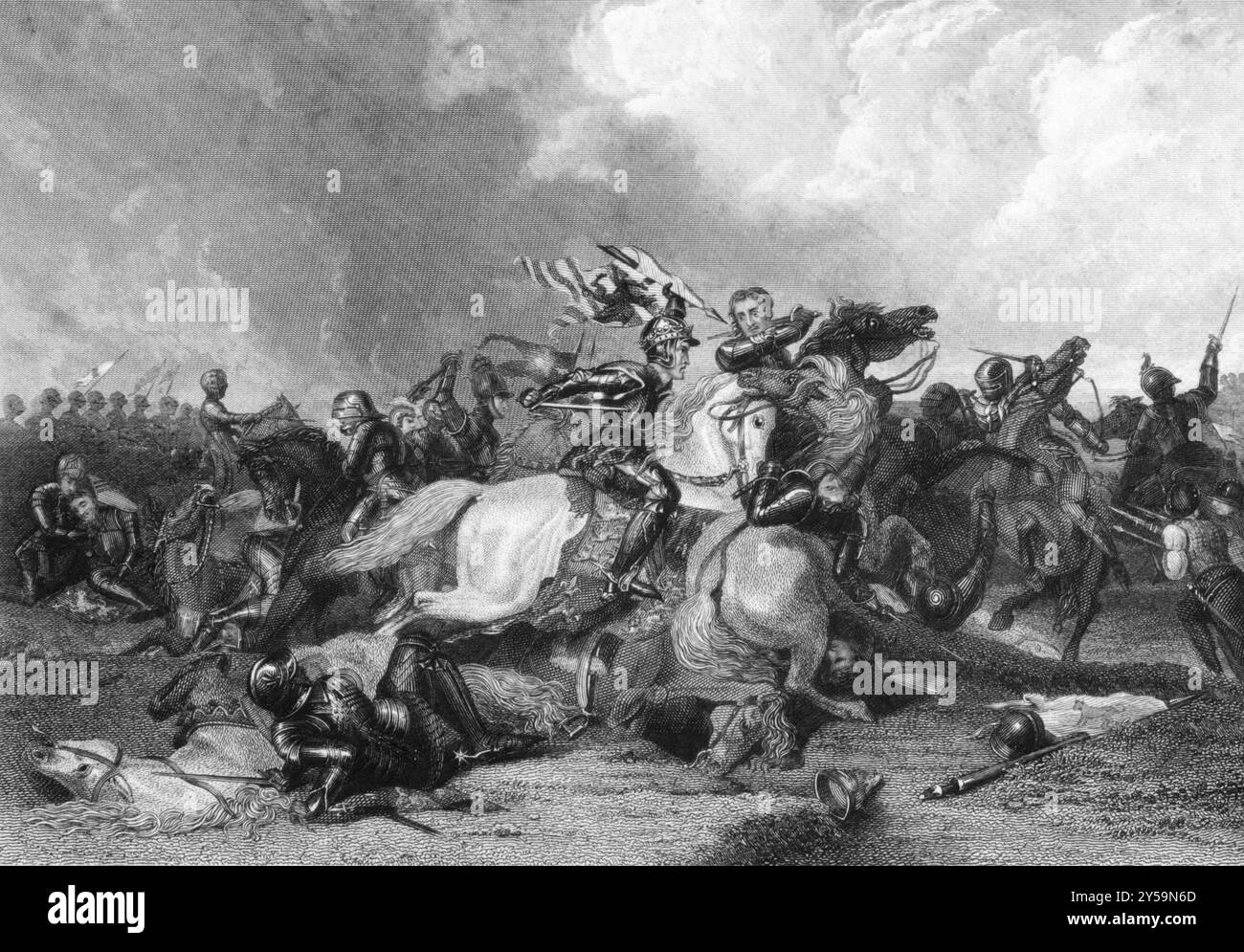 Richard III and the Earl of Richmond at the Battle of Bosworth in 1485 ...