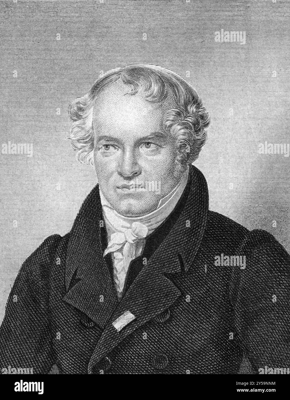 Alexander von Humboldt (1769-1859) on engraving from 1859. Prussian ...